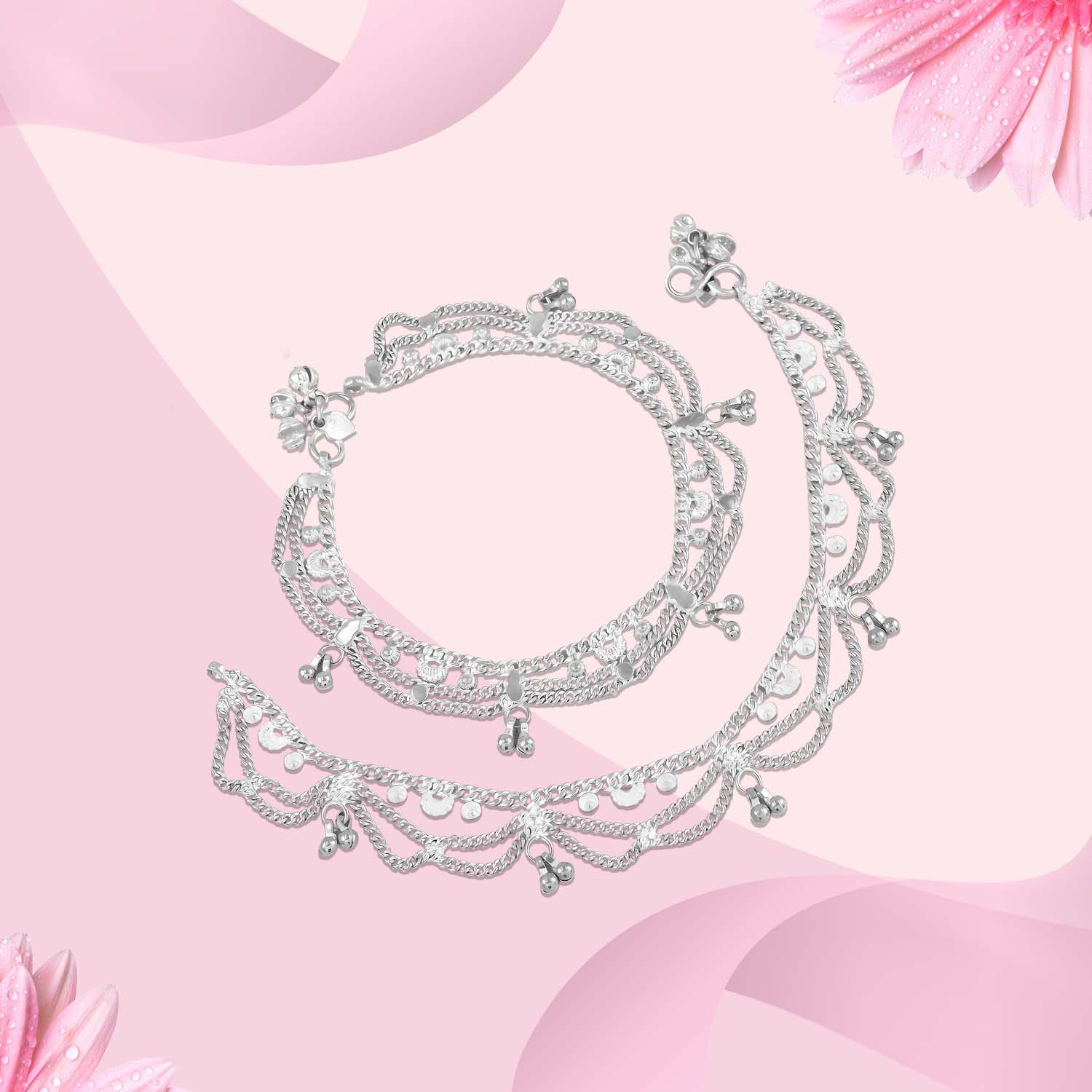 Buy Silver Anklets for Women | Silver Payal Design Online – Khushbu ...