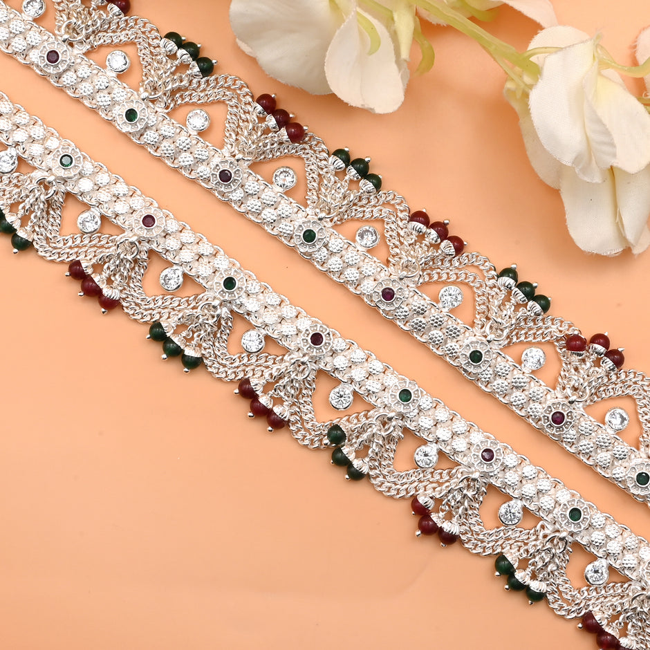 Buy Silver Anklets for Women | Silver Payal Design Online – Khushbu ...