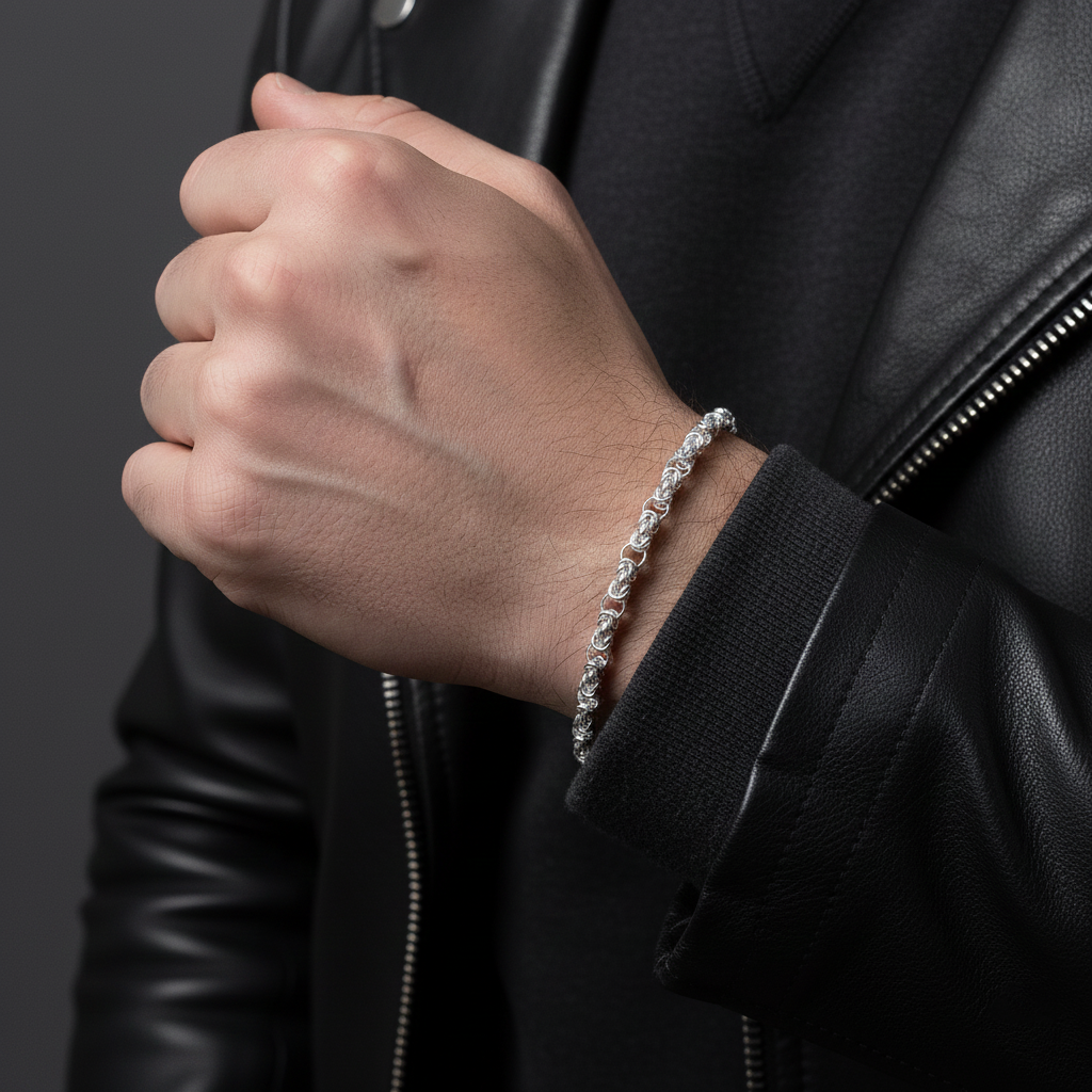 Classic Rope Style Silver Bracelet For Boys – Khushbu Jewellers